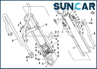 China LZ00483 Heavy Equipment CX350 CASE Crawler Excavator Right Boom Cylinder Seal Kit for sale