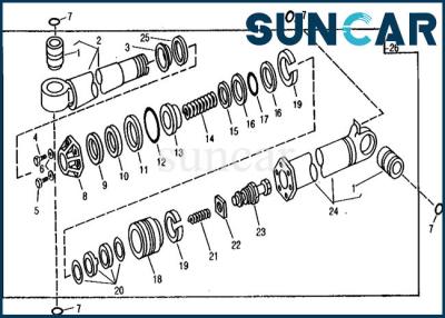 China 890A Deere Parts RE21214 Replacement Crowd Cylinder Seal Kit Excavator Hydraulic Seals for sale