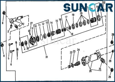 China RE21196 Hydraulic Cylinder Kit Bucket Service Kit Fits 990 John Deere Equipment Parts for sale