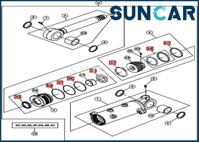 China JOHN DEERE 4656428 Blade Seal Kit Hydraulic Cylinder Repair Kits For 27D Excavator Models for sale