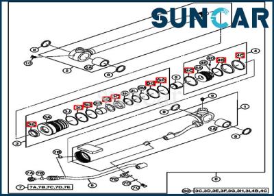 China 17D JOHN DEERE 4667615 Boom Repair Seal Kit Fits 35 MM Rod 60 MM Bore Cylinder for sale