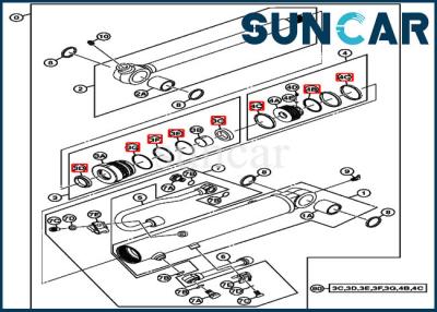 China 4667454 Bucket Cylinder Seal Kit 17D John Deere Hydraulic Replacement Kits for sale