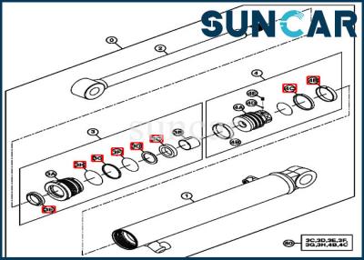 China Deere Seal Kits 4667621 Span Cylinder Sealing Kit Fits Excavator 17D Models for sale