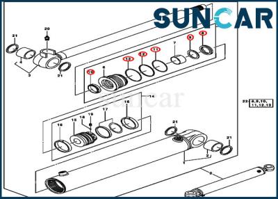 China 0843808 Excavator Boom Swing Service Kit Hydraulic Cylinder Seal Kit For John Deere 50C for sale