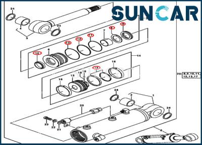 China Blade Hydraulic Oil Seal Kits 0843907 Cylinder Repair Seal Kit For 50C Excavator John Deere for sale