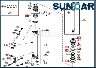 China 4634038 Replacement Boom Cylinder Seal Repair Kit John Deere Wear Resistance Kits for sale