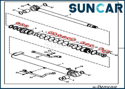 China Cylinder Seal Kit FYD00000071 Hydraulic Boom Sealing Kit Fits 50D 50G John Deere for sale