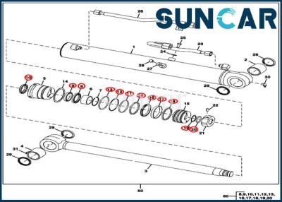 China 50D 50G JOHN DEERE Kits FYD00000073 Bucket Cylinder Replacement Seal Kits for sale