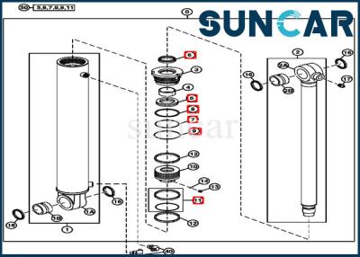 China Boom Swing Cylinder Repair Kit 4687561 John Deere Replacement Seal Kit for sale