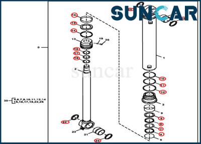 China 60G Deere Sealing Kit FYD00003234 Boom Swing Hydraulic Cylinder Service Kit for sale