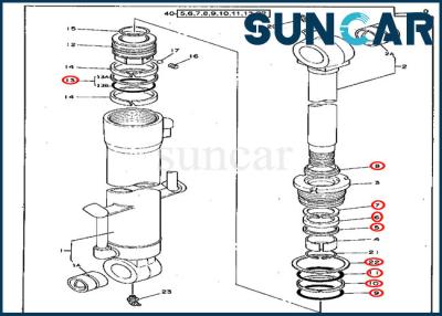 China 4217004 Bucket Repair Seal Kits 70D Deere Hydraulic Cylinder Sealing Kit for sale