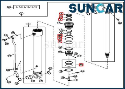 China 75D 85D JOHN DEERE Seal Kits 4464985 Arm Hydraulic Cylinder Repair Kit for sale