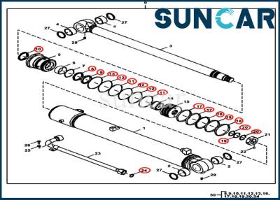 China FYD00006231 Boom Cylinder Seal Kit Excavator Service Kit Fits John Deere 85D Equipment Models for sale