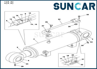 China LZ00457 Dozer Blade Cylinder Repair Sealing Kit Fits CASE CX135SR Mechanical Seal Parts for sale