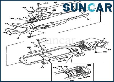 China LZ009410 Boom Seal Kits Cylinder Repair Kit For CASE Excavator CX135SR for sale
