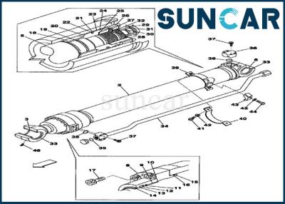 China Crawler Excavator Seal Kits LZ00452 Arm Cylinder Replacement Kit Fits CASE CX160 for sale
