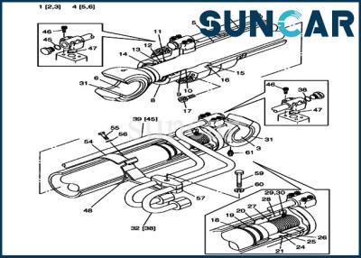 China LZ00442 Hydraulic Boom Seal Kit Cylinder Service Kits Fits CASE CX225SR CX240 for sale