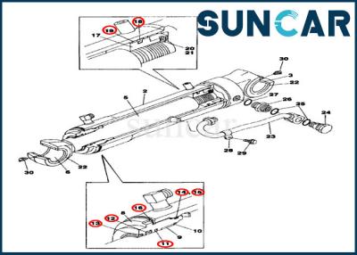 China LZ00472 Case Offset Boom Repair Kit Swing Cylinder Service Kit For CX75SR Crawler Excavator for sale