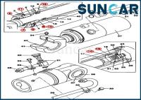 China CX80 Case LZ008240 Boom Swing Cylinder Seal Repair Kit OEM Crawler Excavator Parts for sale