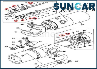 China CX80 Case LZ008240 Boom Swing Cylinder Seal Repair Kit OEM Crawler Excavator Parts for sale