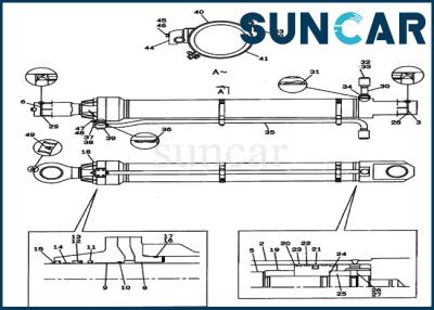 China CX800 CASE Parts LZ00314 Bucket Cylinder Seal Kit Crawler Excavator Repair Kits for sale