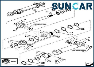 China LZ010810 Bucket Seal Kit Excavator Cylinder Repair Kit Fits CX160C CX160B Case for sale