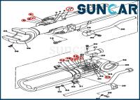 China LZ007640 Hydraulic Cylinder Sealing Kit Arm Service Kit Fits CX210BLR CX210B Case for sale