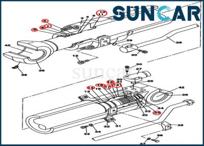 China LZ007640 Hydraulic Cylinder Sealing Kit Arm Service Kit Fits CX210BLR CX210B Case for sale