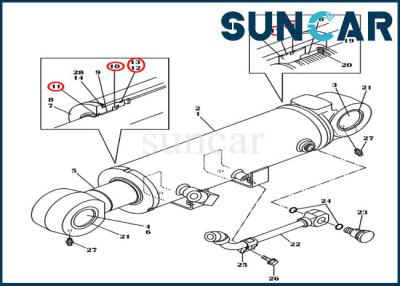China LZ011480 Blade Cylinder Seal Kit Excavator CX145C SR CX130C Case Seal Repair Kit for sale