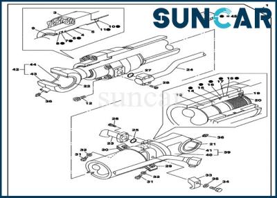 China LZ010710 Hydraulic Repair Seal Kit Fits Models CX130C CX130D CASE Bucket Cylinder for sale