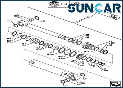 China CX80C CX75C SR Case LZ012040 Boom/ Dipper/ Arm Seal Kit Cylinder Sealing Kit for sale