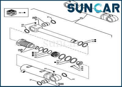 China LZ012050 Blade Lifting Cylinder Repair Kits CX80C CX75C SR Case Crawler Excavator Seal Kit for sale