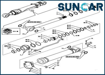 China Wear Resistance LZ011260 Arm Cylinder Sealing Kit Fits CASE CX210D LC LR CX250D LC for sale