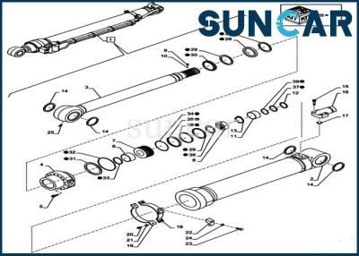 China LZ011310 Excavator Arm Seal Repair Kit CX250D LC LR Case Hydraulic Cylinder Service Kits for sale
