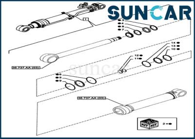 China CX350D LC CASE LZ012100 Arm Repair Seal Kit Hydraulic Cylinder Repair Kits for sale