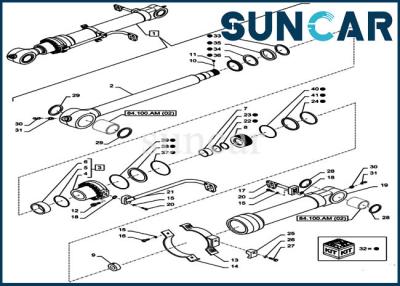 China LZ012110 Bucket Cylinder Seal Kit Fits Crawler Excavator CX350D LC Case Service Kit for sale