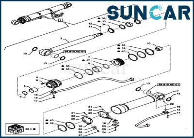 China Boom Sealing Kit LZ013760 Cylinder Repair Seal Kit For Excavator Case CX490D LC CX500D LC for sale