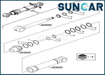 China LZ014900 Bucket Cylinder Repair Seal Kit CX750DRTC Excavator Case Oil Seal Kits for sale