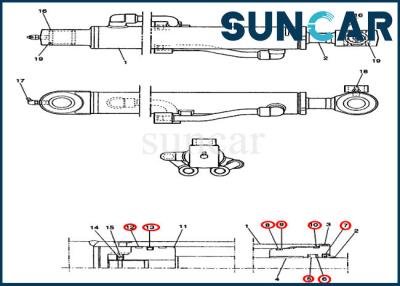 China PE01V00003R100 Bucket Cylinder Repair Seal Kit For Excavator CX14 Case Machinery for sale