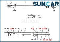 China Wear Resistance PM01V00044R300 Swing Cylinder Service Kit CX25 Case Excavator Seal Kits for sale