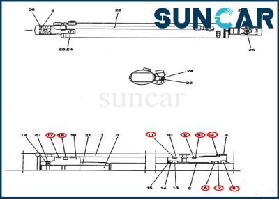 China Wear Resistance PM01V00044R300 Swing Cylinder Service Kit CX25 Case Excavator Seal Kits for sale