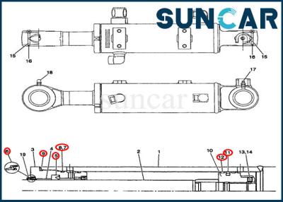 China PX01V00033R300 Dozer Blade Sealing Kit Fits CX36 CASE Cylinder Repair Seal Kit for sale