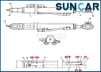 China PE01V00003R100 Bucket Cylinder Replacement Service Kit For Case CX14 Excavator Seal Kit for sale