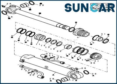 China 72282781 Bucket Seal Kit Case Cylinder Repair Kits For CX20B CX22B Mini Crawler Excavator for sale