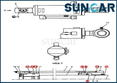 China PV01V00047R300 Blade Cylinder Service Kit Excavator CX27B Case Dozer Replacement Seal Kit for sale