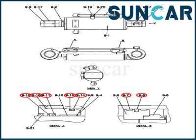 China PY01V00040R400 Dozer Repair Seal Kit Case Model CX50B Hydraulic Cylinder Replacement Service kit for sale