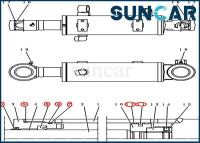 China PY01V00036R300 Dozer Cylinder Repair Seal Kit For Crawler Excavator CX50B CX55BMSR CX55B CASE for sale