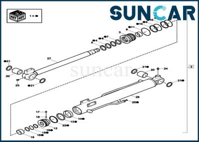 China CX17C Case XKCC-01524 Boom CYL Sealing Kit XKCC01524 Mini Excavator Cylinder Service Kit for sale