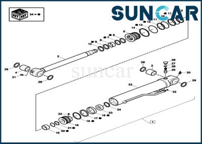 China XKCD-02688 XKCD02688 Dipper Cylinder Seal Kit For CX26C Case Construction Replacement Parts for sale