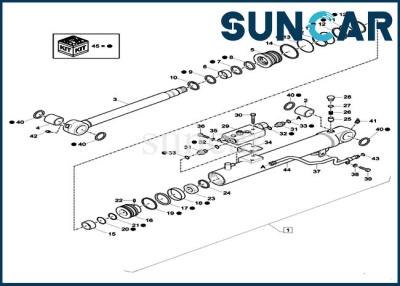 China Excavator Repair Seal Kit XKCD-03427 XKCD03427 Dipper Cylinder Replacement Kits Fits Case CX26C for sale